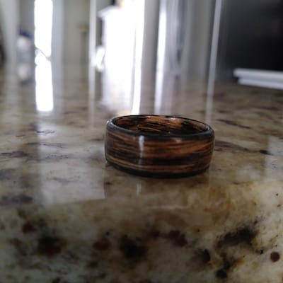 Whiskey Barrel Ring Charred Whiskey Barrel Bentwood Ring - Etsy UK