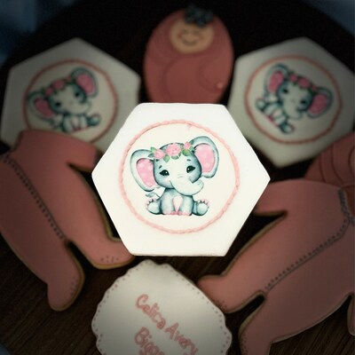 Watercolor Girl Elephant Clip Art, Floral Little Peanut,pink Roses ...