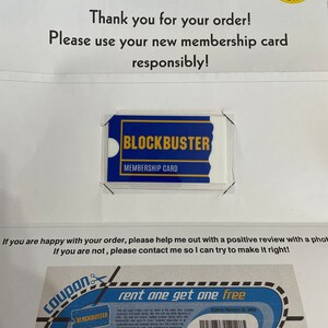 Blockbuster Membership Card - Etsy
