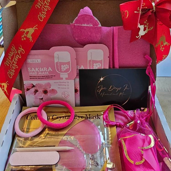 Christmas Spa Pamper Hamper Gift Box for Her, Secret Santa Gift ...