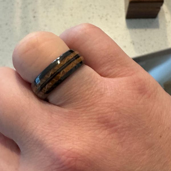 Simple Wood Wedding Band, Minimalist Mans Wedding Ring, Walnut Ring ...