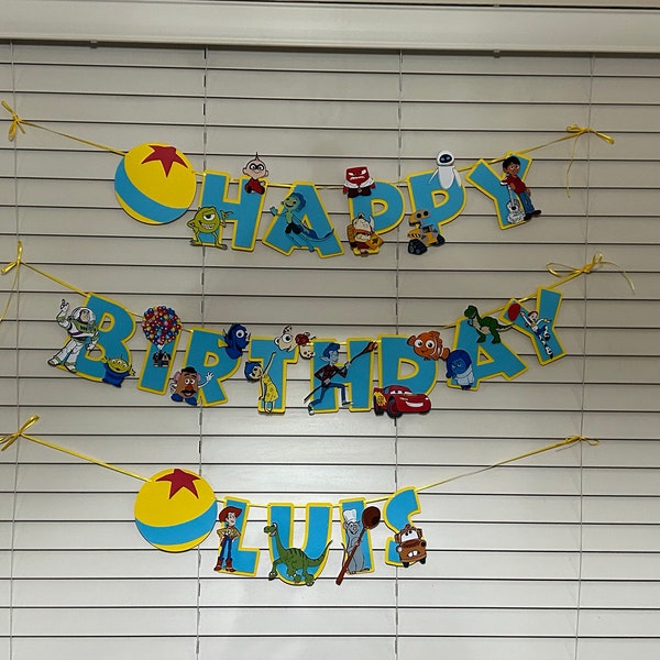 Pixar Birthday Banner/pixar Party/pixar Theme/pixar Decorations/pixar ...
