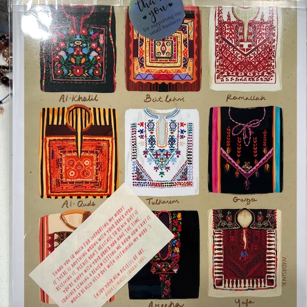 Thobes of Palestine - Art Print | Traditional Tatreez Thobes ...