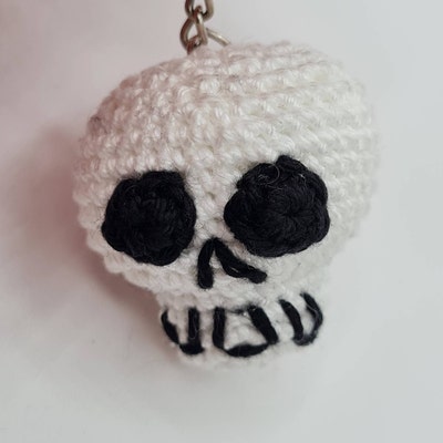Easter Crochet Patterns Skull Keychain With Flowers, Crochet Bunny ...