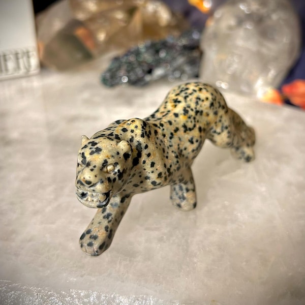 4.4" Natural Crystal Quartz,hand Carved Leopard ,crystal Leopard Skull ...