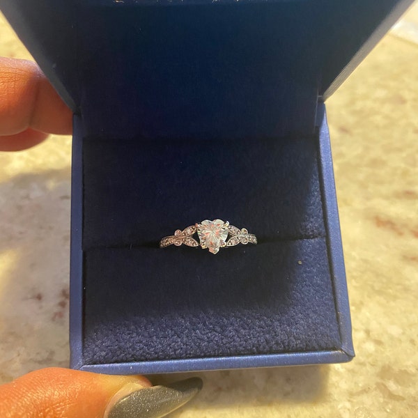 Princess Cut Diamond Lotus Engagement Ring 14k White Gold IGI Certified ...