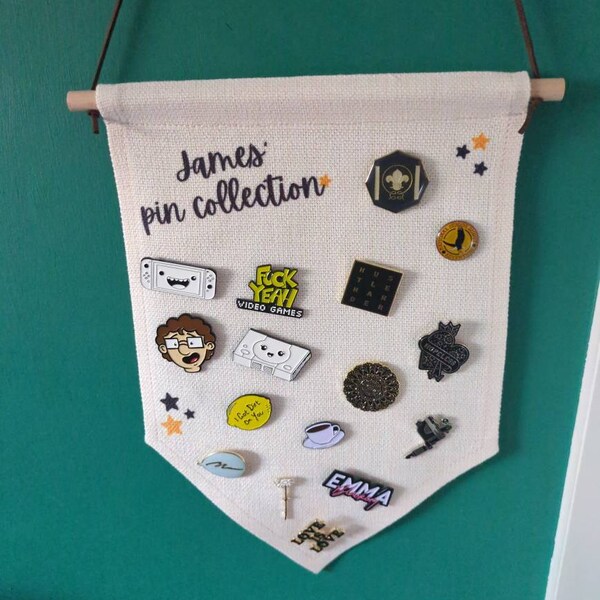 Pin Badge Display Personalised Pennant Banner Enamel Pin Badge Display ...