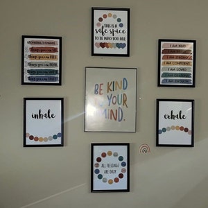 Set of 8 Counseling Posters Office Decor School Psychologist Wall Art ...