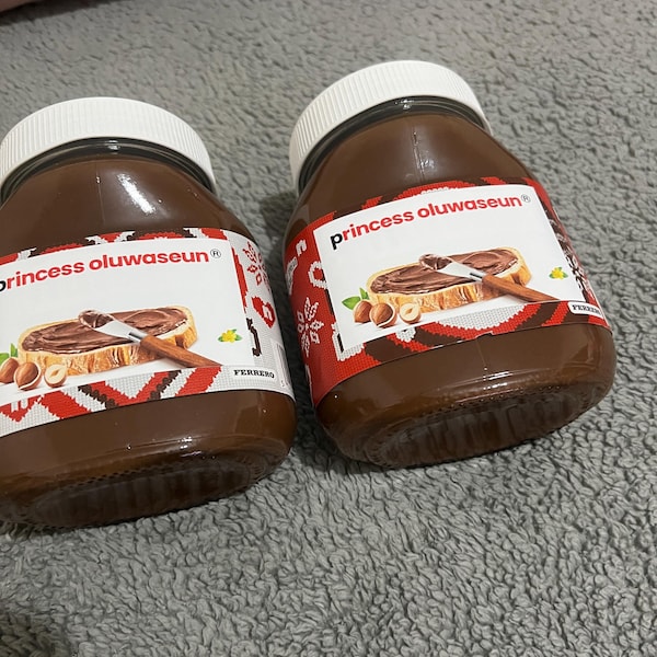 Personalised Chocolate Spread LABEL VINYL STICKER Funny Novelty Gift ...