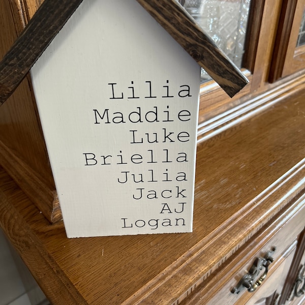 Little Wooden Name House|family Name House|personalized Wood House|wood ...