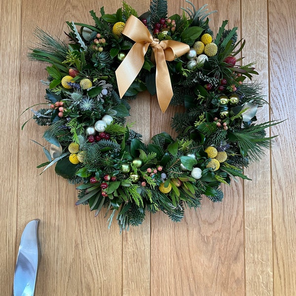 Fresh Christmas Door Wreath Modern Luxury - Etsy