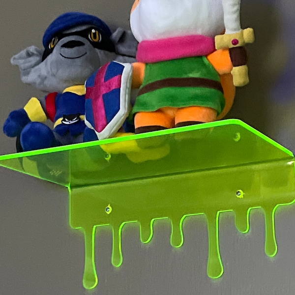 14" Groovy Neon Drip Shelf, Decorative Wall Shelf, - 14"l X 8"d X 6.25 ...