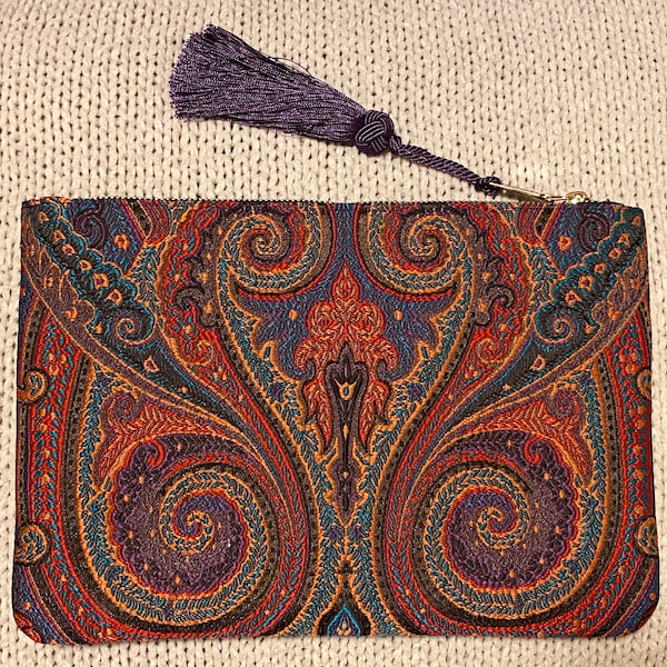 Designer Zipped Party Clutch, Ultra Slim Modern Clutch With Tassel ...