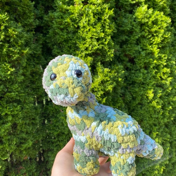 Mini Brontosaurus Crochet Pattern – Low Sew Dinosaur Amigurumi PDF by ...