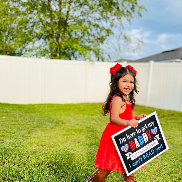 Welcome Home Daddy Sign Red White Blue Homecoming Back From Deployment ...