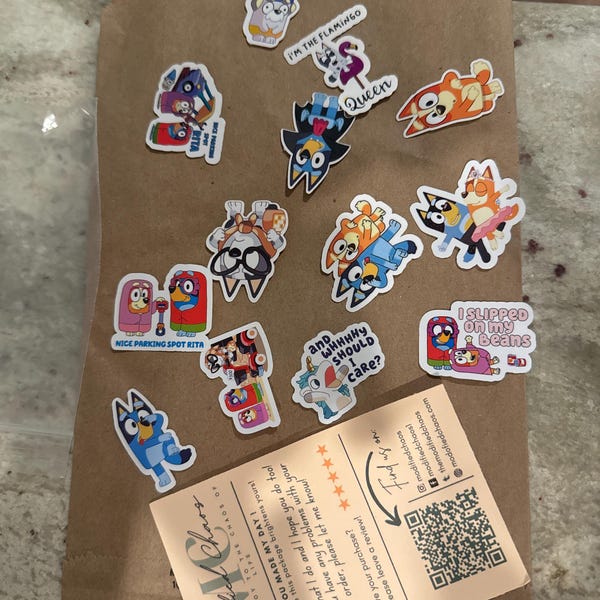 Holographic Bluey Bingo Chattermax Muffin Unicorse Stickers - Etsy