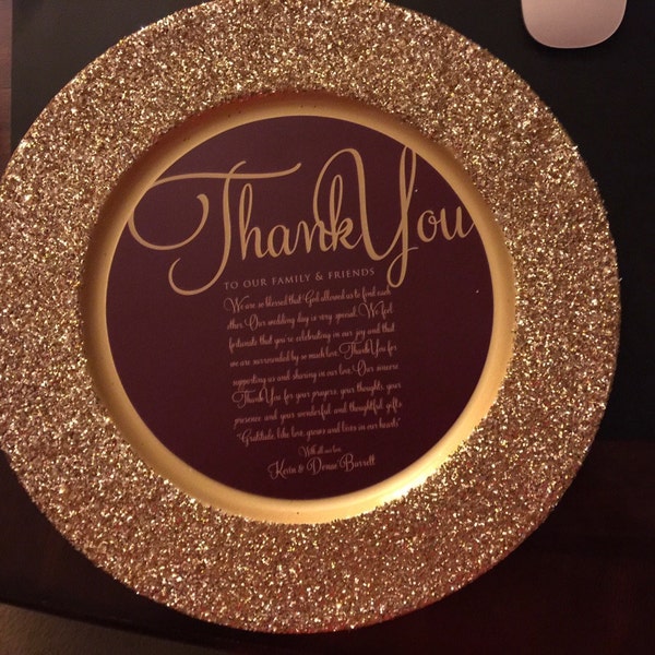 Custom Navy & Gold Thank You Plate Insert – Script Design - Etsy