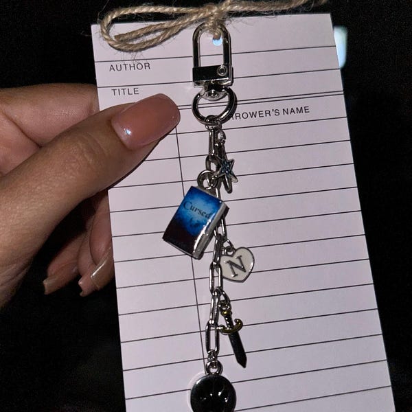 Custom Mini Book Charm Keychain With Personalized Initial - Handmade ...