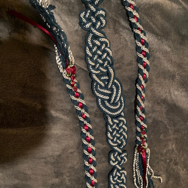Handfasting Cord - Celtic 'nine Knots' Design - Sage + Peacock + Rust ...