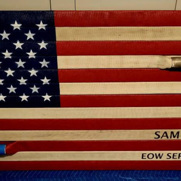 Fire Hose Flag, Wall Decor, Firefighter Gift, Handmade Flag ...
