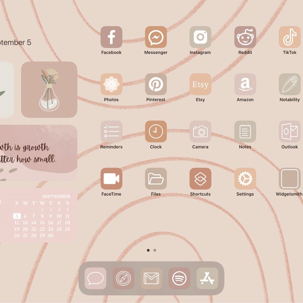 Boho Tan & Pink App Icons + Widgets | iPhone Apps | Android Apps ...