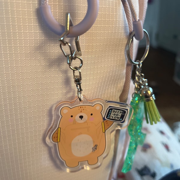 Keychain - No Flow Bear (kangaroo Joey Pump) - G-tube, GJ Epoxy ...