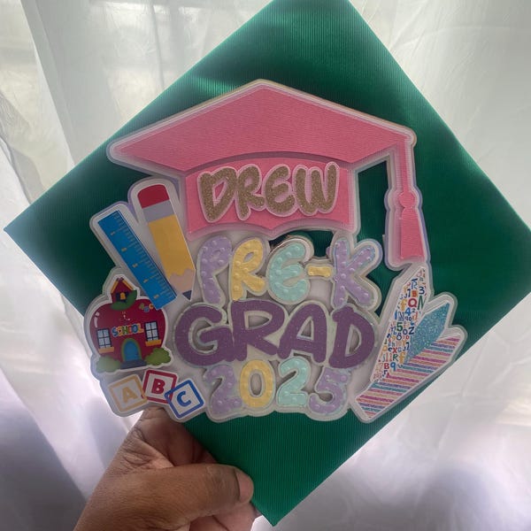 Pre K Graduation Cake Topper 2025, Kindergarten Graduation Party ...