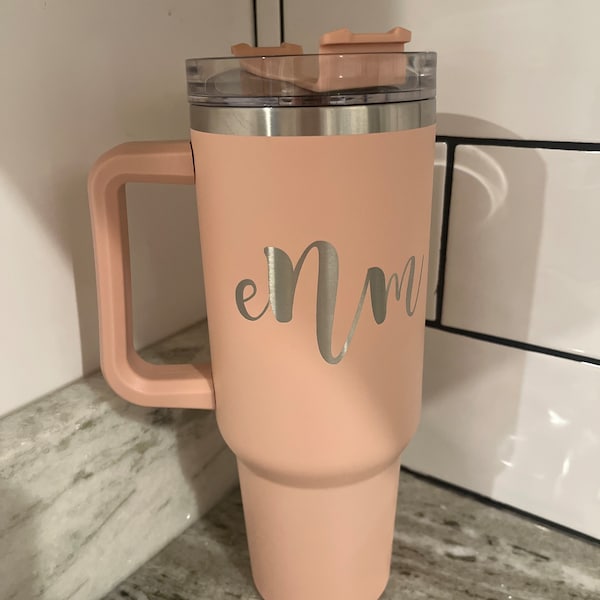 Personalized 40oz Tumbler, Custom Engraved Travel Mug With Handle ...