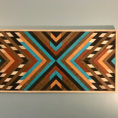Navajo, Geometric Wood Wall Art, Wood Wall Art, Native American Wood ...