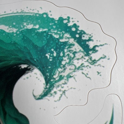 Circular Waves Sticker / Waves at the Beach Sticker / Waves Art Sticker ...