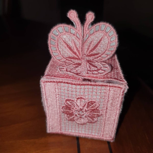 3D FSL Cross Gift Box Free Standing Lace Butterfly Flower Machine ...