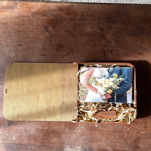 4x6 Wedding Photo Box and USB Flash Drive 3.0 | Wooden Photo Box for ...