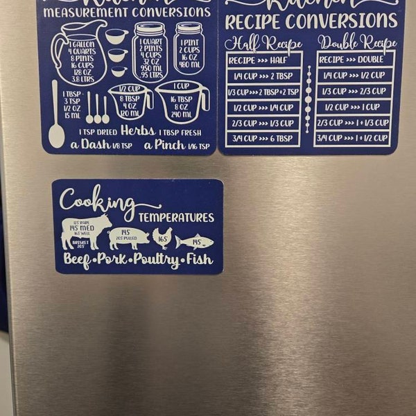 Kitchen Measurements Vinyl Decal | Baking Measurement Equivalent Chart ...