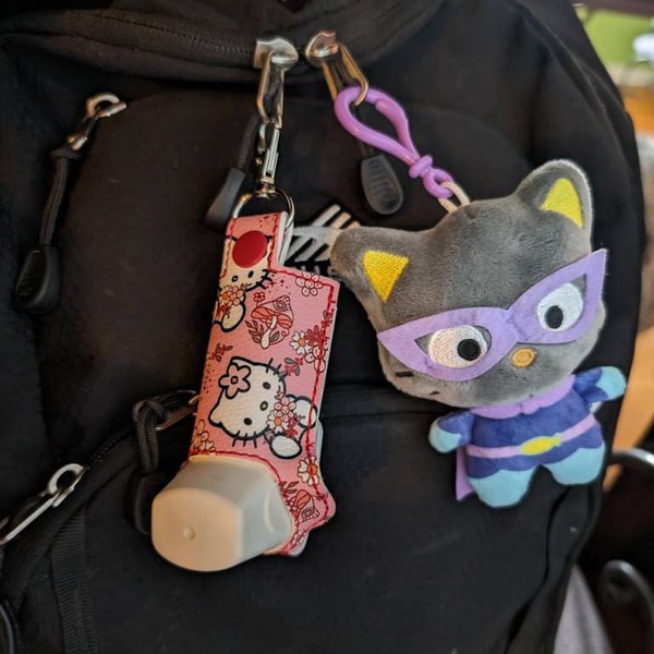 Cartoon White Kitty Inhaler Case Keychain, HK Inhaler Holder Keychain ...