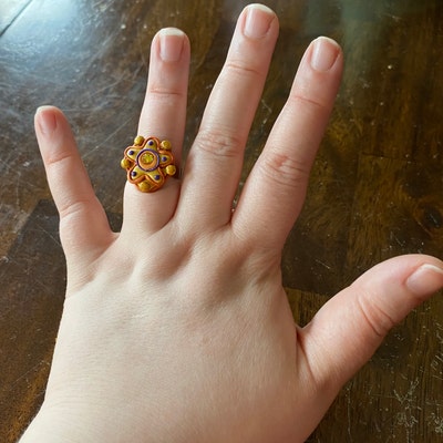 Hair Clip Lyna, Green & Gold, Glitter, Magic, Fimo, Polymer Clay ...