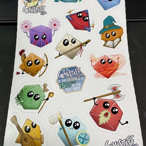 Cute Dice Sticker Packs Cute Dnd Gift Kawaii Gift for Dm Dungeons ...