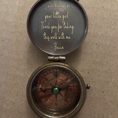 Your Actual Handwriting Compass, Wedding Gift for Groom, Father of the ...