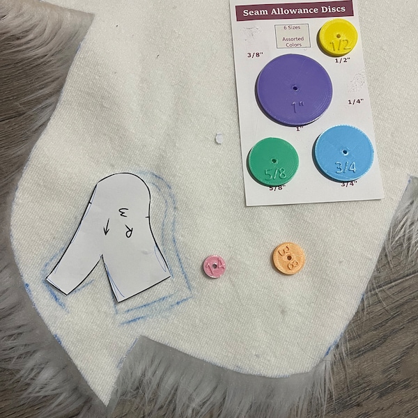 Pastel Multi Color Seam Allowance Disc Set - 6 Sizes Included 1/4" to 1 ...