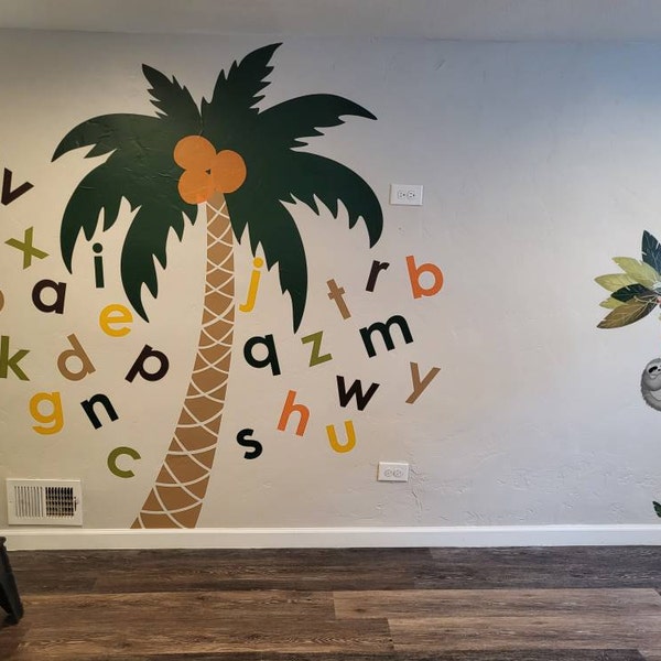Alphabet Palm Tree Wall Decal: Nursery ABC Decor - Etsy