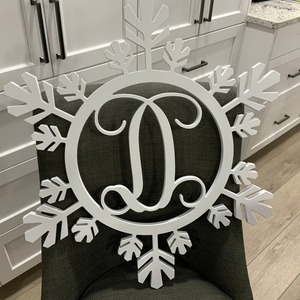 Snowflake Monogram- Holiday Wooden Monogram Letters - Interlocking ...