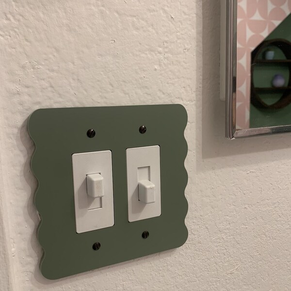 Wavy Wiggle Light Switch Plate - Scalloped Double Rocker Switch Plate ...