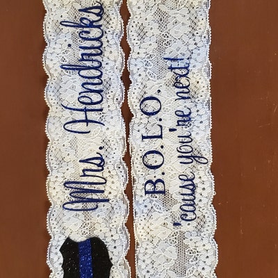 Police Garter, Thin Blue Line, Garter, Police Wife, Bling Garter, You ...