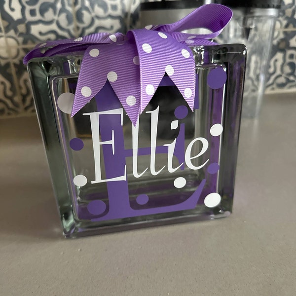 Girls Customized/personalized Glass Block Money Bank/piggy Bank (6-inch ...