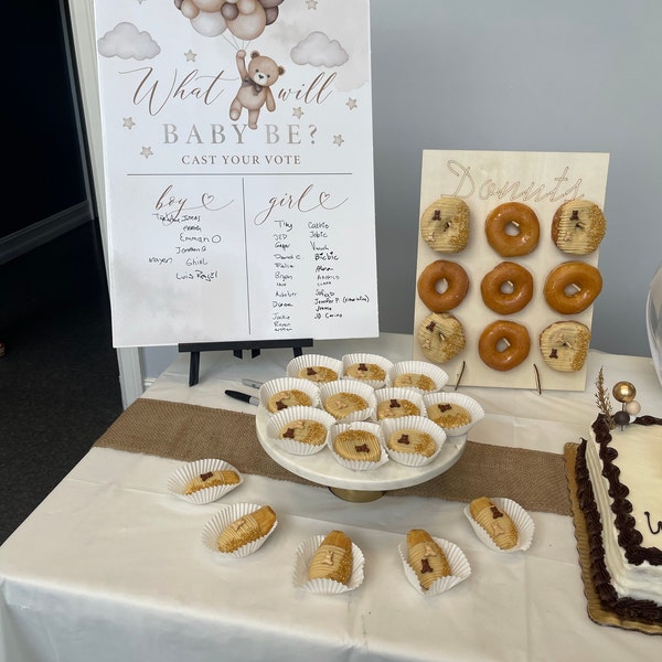 Boy or Girl Chart What Will Baby Be He or She Gender Reveal Teddy Bear ...