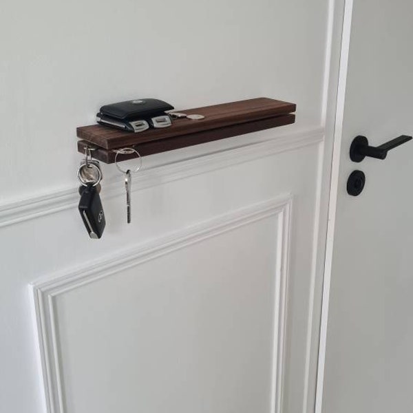 Wooden Key Holder With Vase for Flowers I Key Hooks Wall Decoration ...