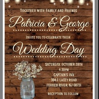 Rustic Wedding Invitation Printable, Country Wedding Invitation ...