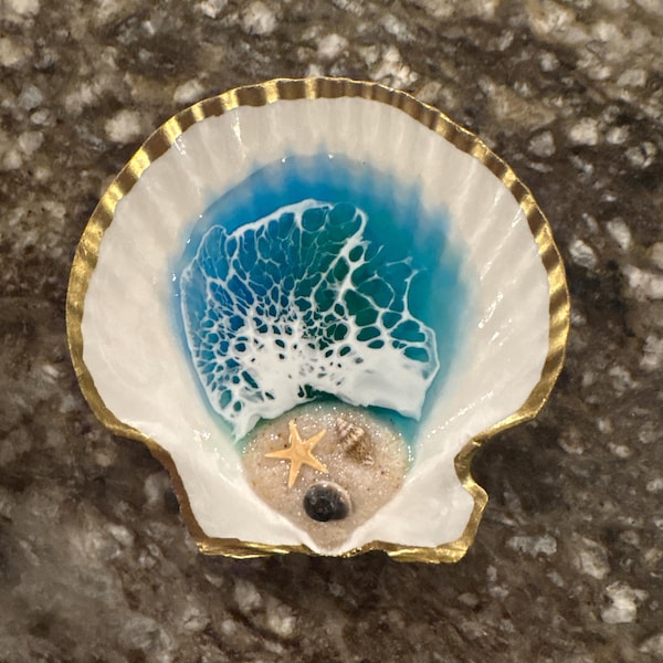 Shell Ocean Ring Dish/wedding Gift/1-piece/rings/iridescent Pearl ...