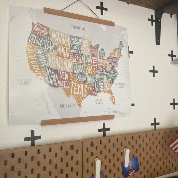 USA Map for Kids, Unites States Poster, Illustrated Map Print, Gender ...