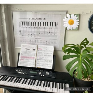 Music Staff and Piano Keyboard Printable, Piano Note Practice Printable ...