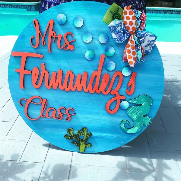 Class, Teacher, Ocean, Sea, Themed, Door Hanger - Etsy